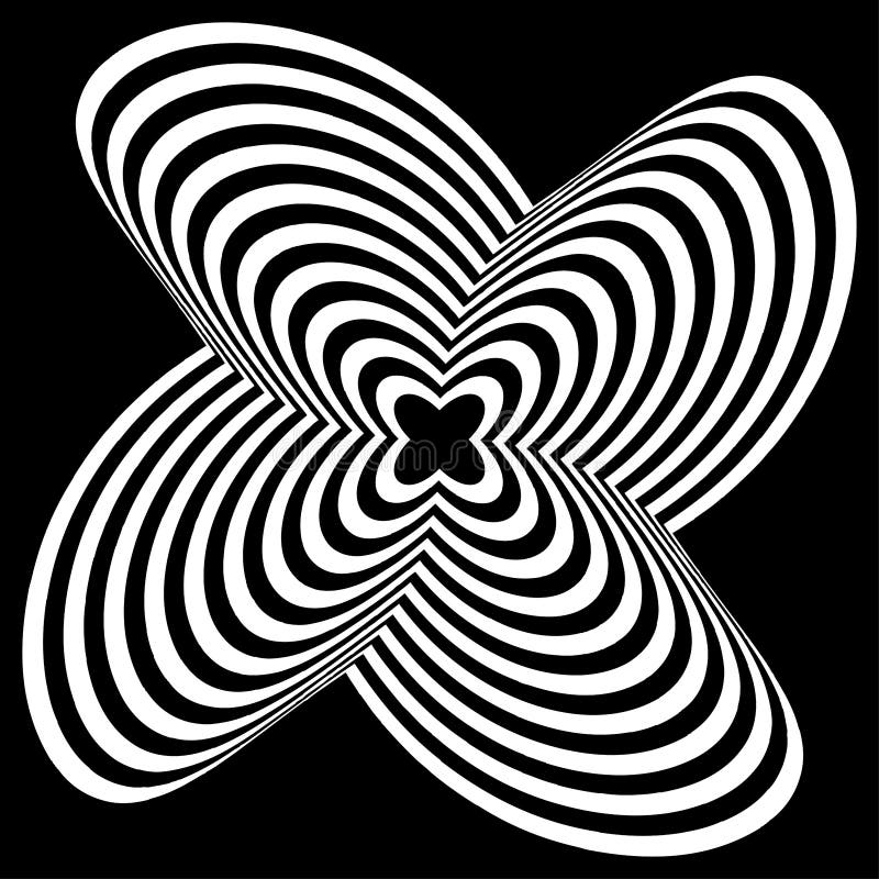 Op-art, Optical, Visual Art Vector Element. Black and White Abstract ...