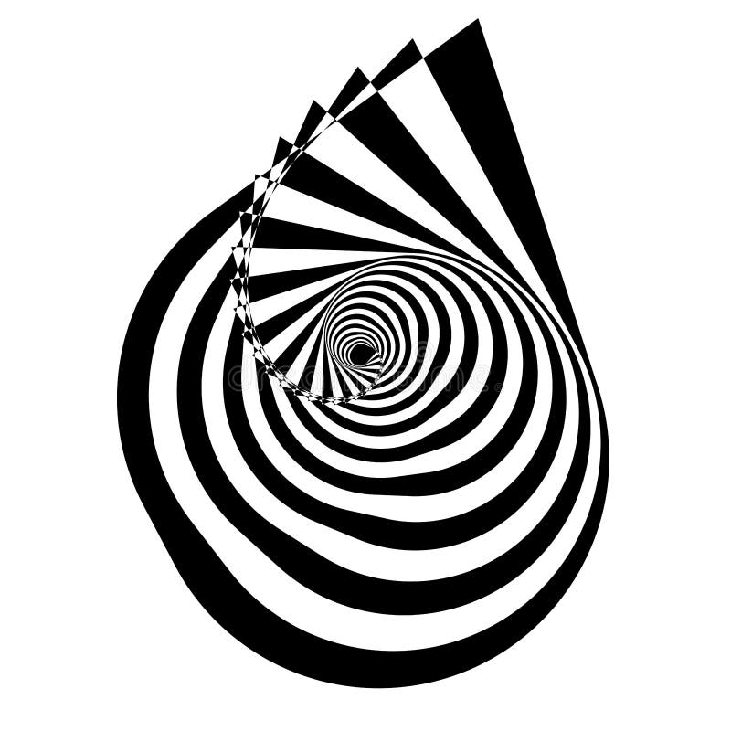 Op-art, Optical, Visual Art Element with Inward Rotation Stock Vector ...