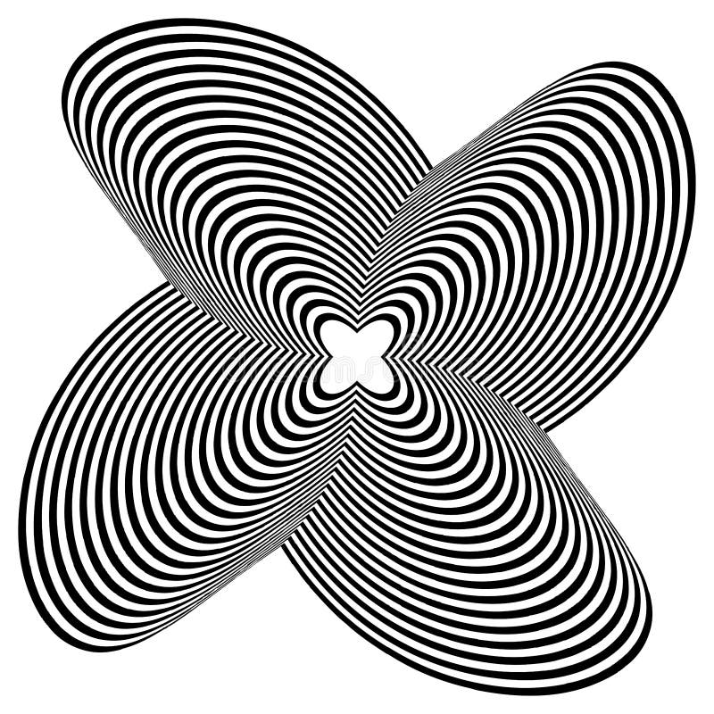 Op-art, Optical, Visual Art Vector Element. Black and White Abstract ...