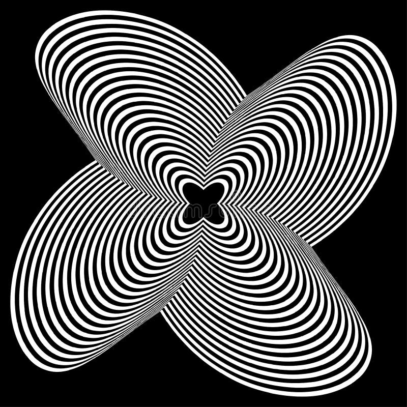 Op-art, Optical, Visual Art Vector Element. Black and White Abstract ...
