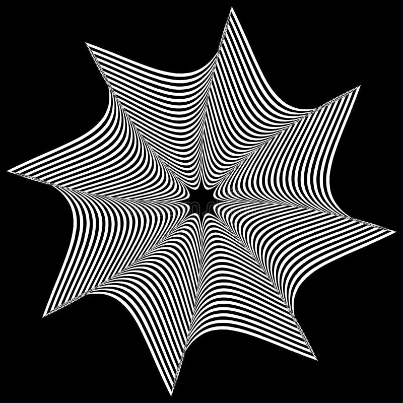 Op-art, Optical, Visual Art Vector Element. Black and White Abstract ...