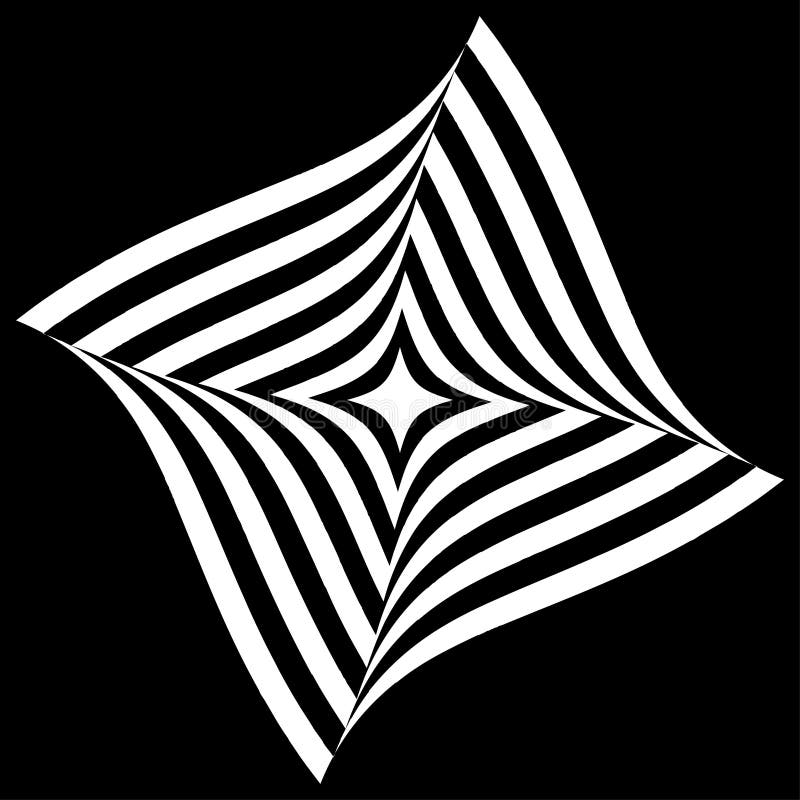 Op-art, Optical, Visual Art Vector Element. Black and White Abstract ...