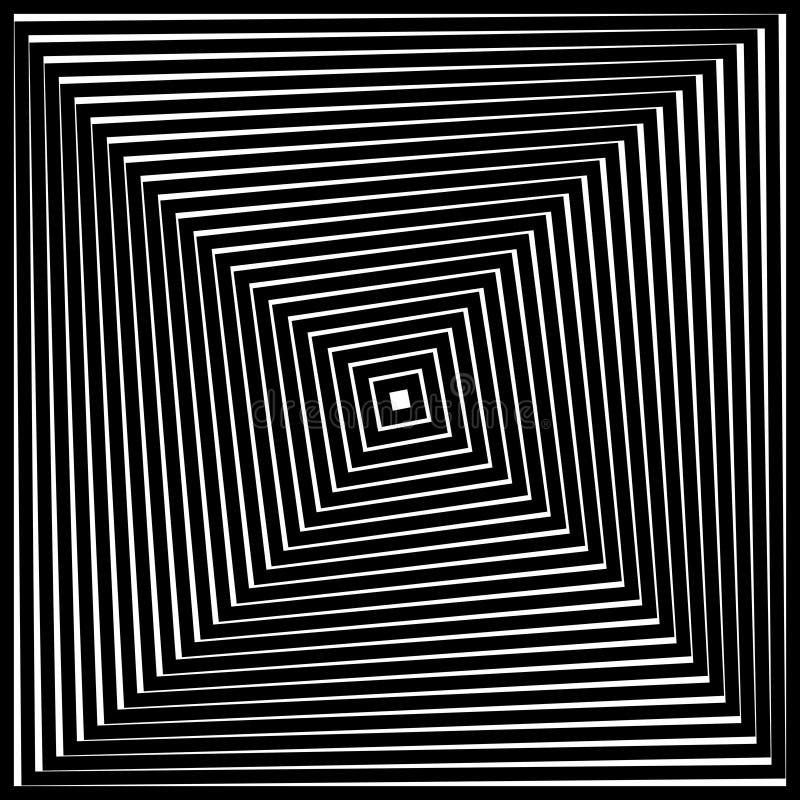 Op Art Squares in Black an White with Visual Distortion Effect Making ...