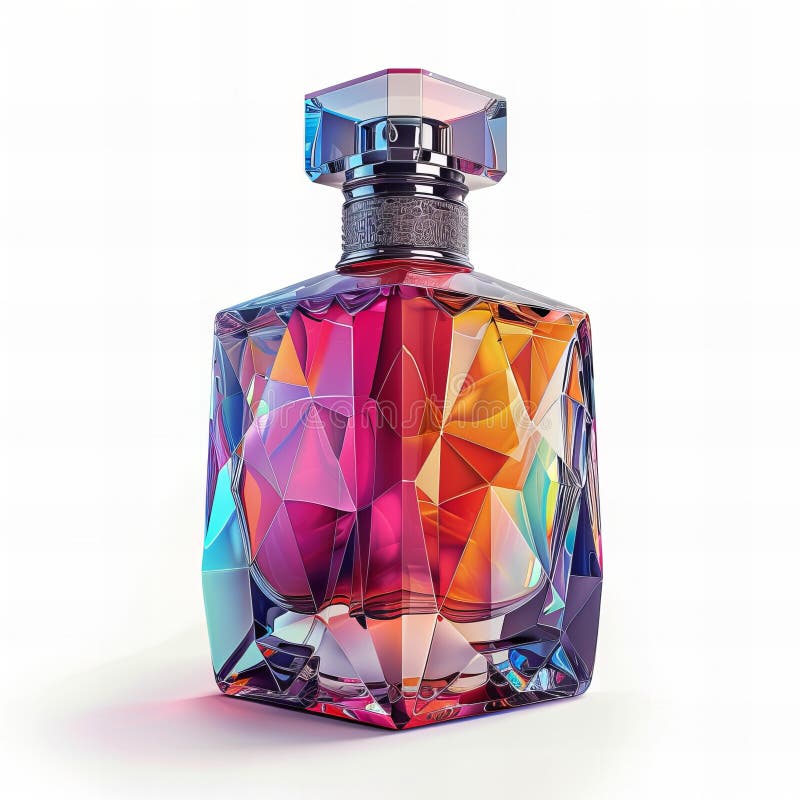 Op Art Style , Perfume Bottle , Isolated on White Background , High ...