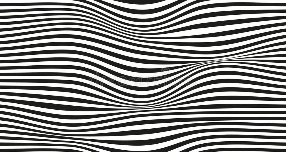 Op Art Wave Seamless Pattern. Stripe Lines Monochrome Waves Optical ...