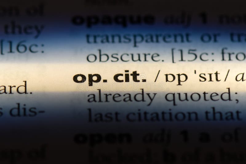 Op cit stock image. Image of book, closeup, macro, printed - 126547013