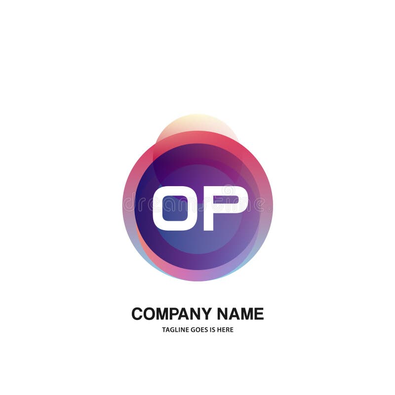 OP Initial Logo with Colorful Circle Template Vector Stock Vector ...