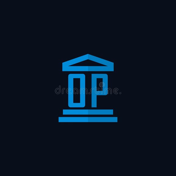 OP Initial Logo Monogram with Simple Courthouse Building Icon Design ...