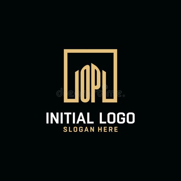 OP Initial Monogram Logo Design with Square Shape Design Ideas Stock ...