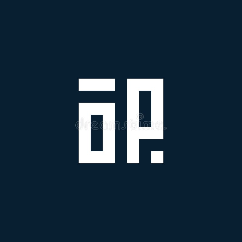OP Initial Monogram Logo with Geometric Style Stock Vector ...