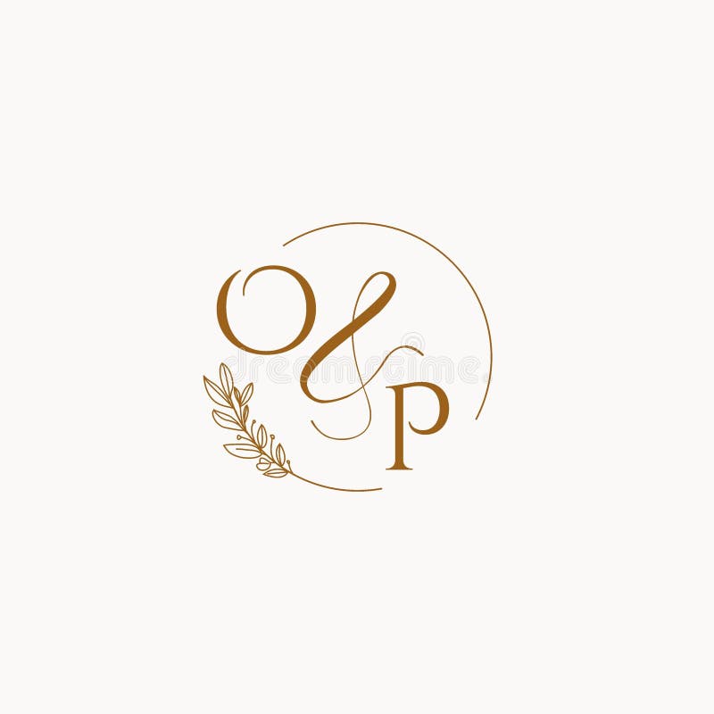 OP Initial Wedding Monogram Logo Stock Vector - Illustration of natural ...