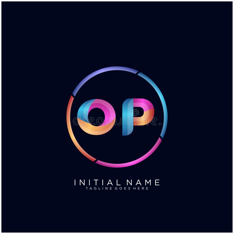 OP Letter Logo Icon Design Template Elements Stock Vector ...