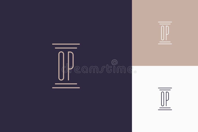 OP Monogram Initials Design for Law Firm Logo Stock Vector ...