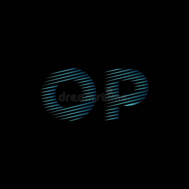 OP Monogram Lines Style Blue Light Vector Stock Vector - Illustration ...