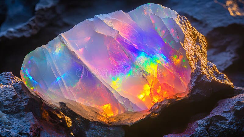 Opal Opulence: a Mesmerizing Opal Gemstone Displaying a Play of Colors ...