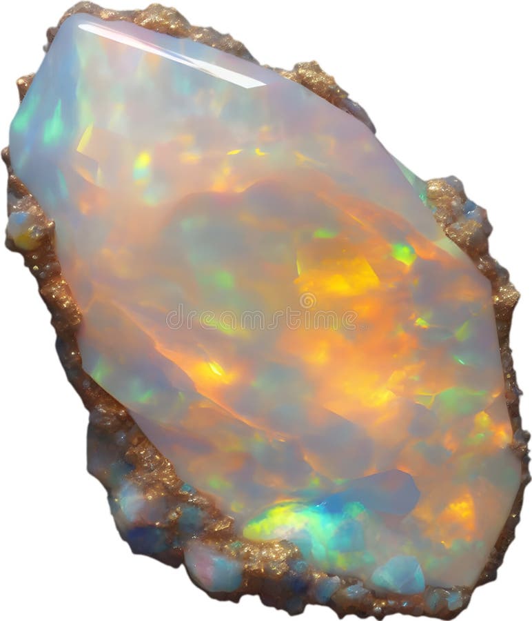 Opal Stone, Colorful Gemstone Clipart. AI-Generated. Stock Photo ...