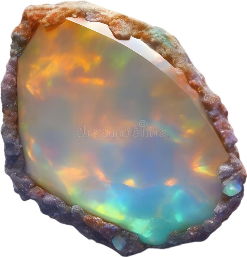 Opal Stone, Colorful Gemstone Clipart. AI-Generated. Stock Image ...