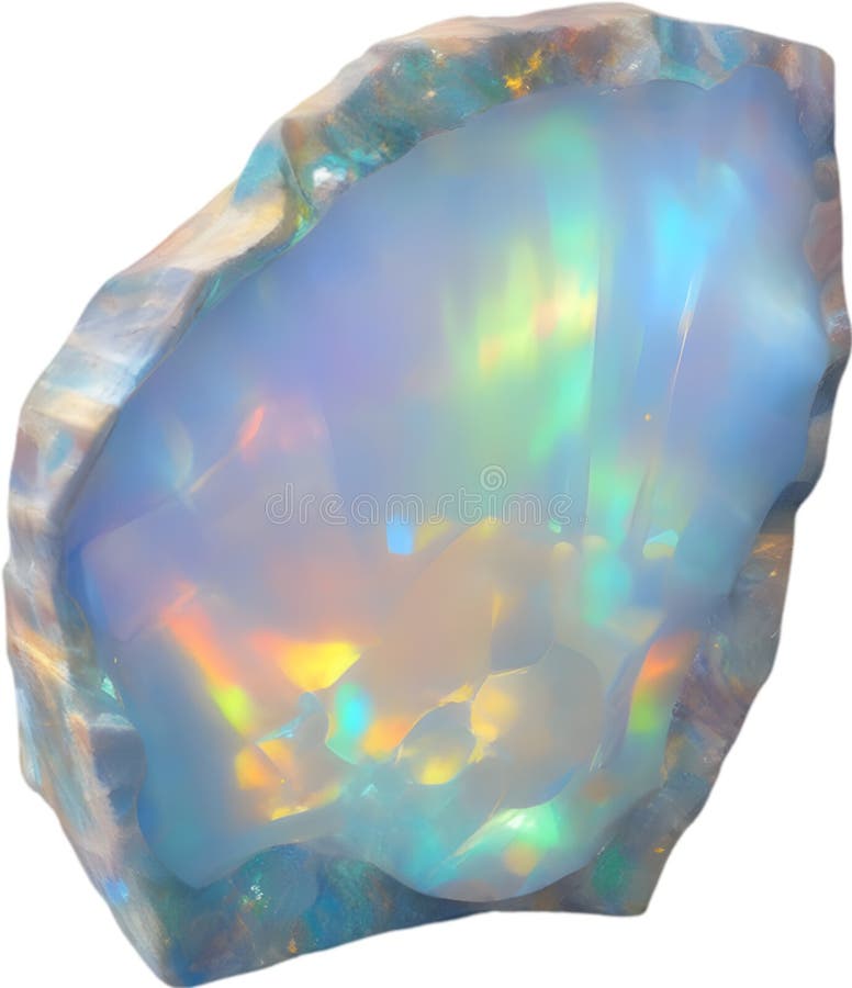 Opal Stone, Colorful Gemstone Clipart. AI-Generated. Stock Photo ...