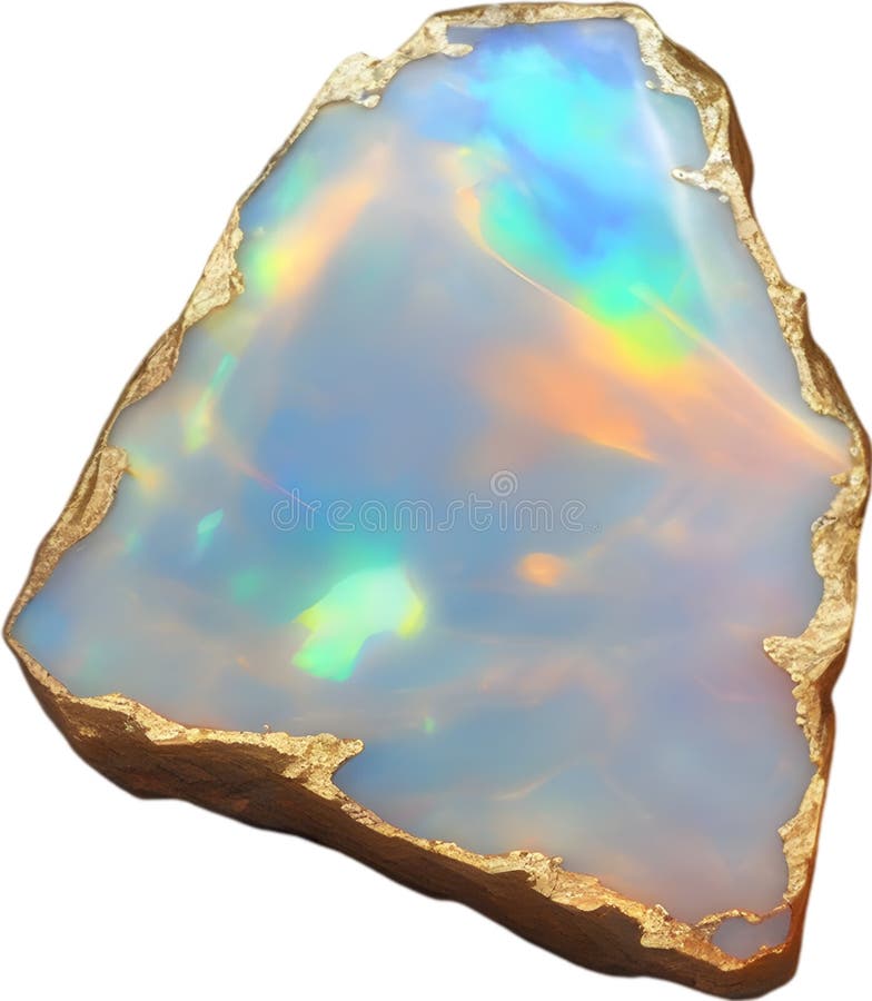 Opal Stone, Colorful Gemstone Clipart. AI-Generated. Stock Image ...