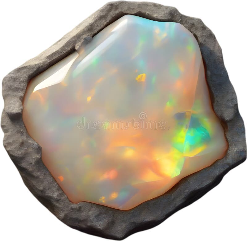 Opal Stone, Colorful Gemstone Clipart. AI-Generated. Stock Photo ...
