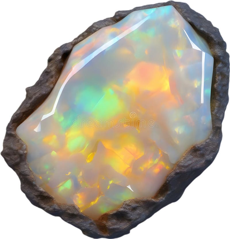 Opal Stone, Colorful Gemstone Clipart. AI-Generated. Stock Image ...