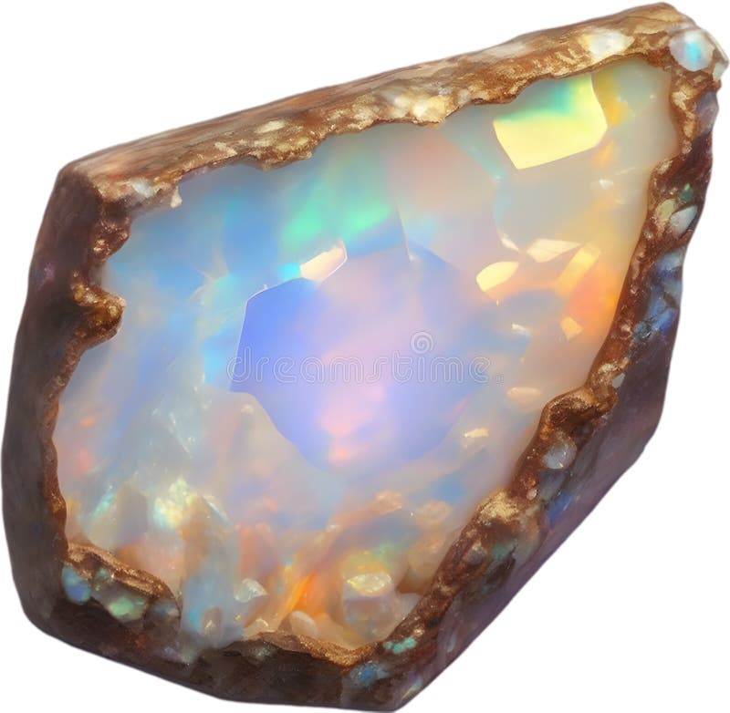 Opal Stone, Colorful Gemstone Clipart. AI-Generated. Stock Image ...
