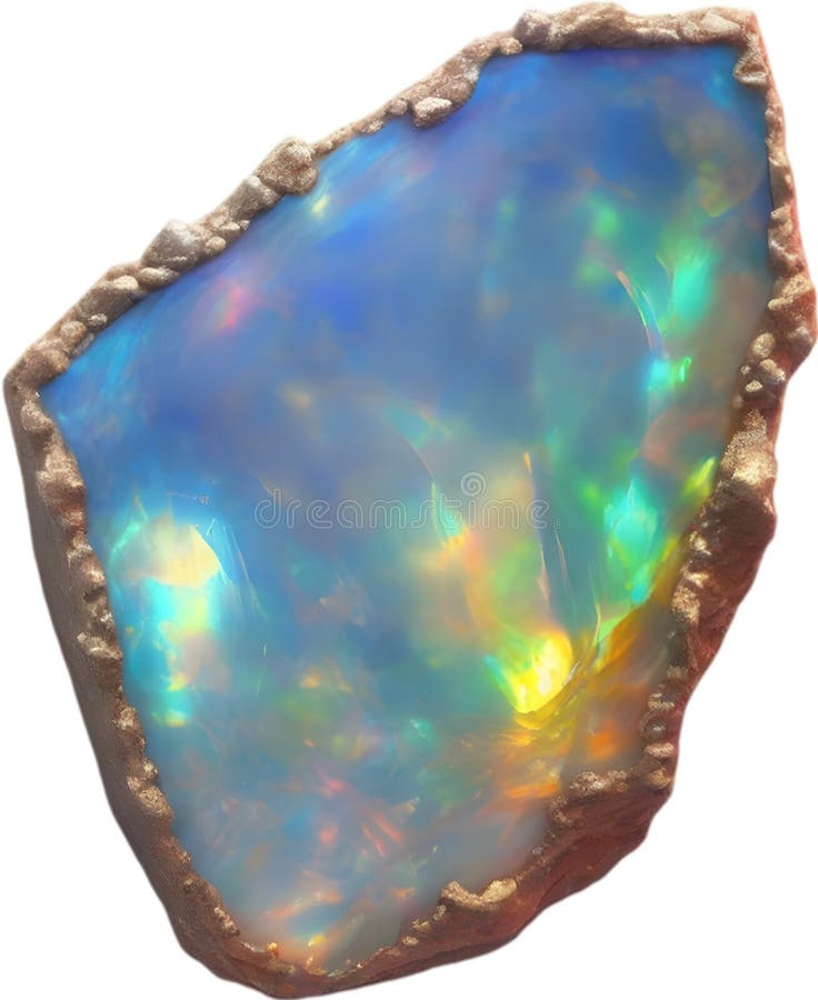 Opal Stone, Colorful Gemstone Clipart. AI-Generated. Stock Image ...