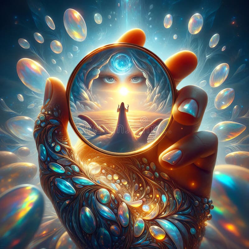 1 29. Opal View - Viewing through a Magnifying Glass with Opal- Stock ...