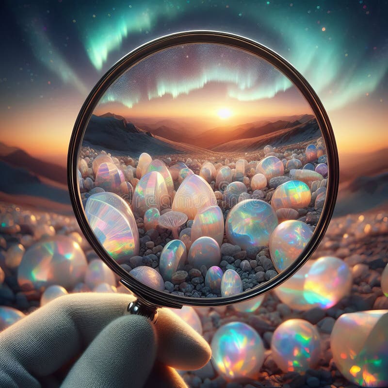 Opal View - Viewing through a Magnifying Glass with Opa Stock Image ...