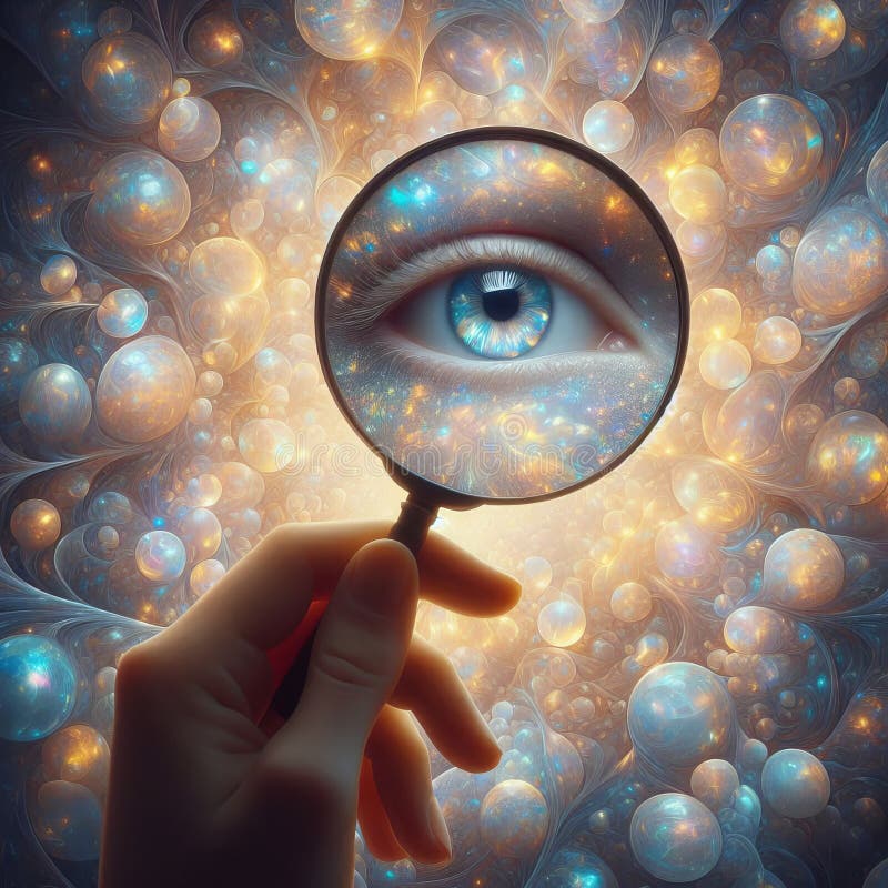 Opal View - Viewing through a Magnifying Glass with Opa Stock Image ...