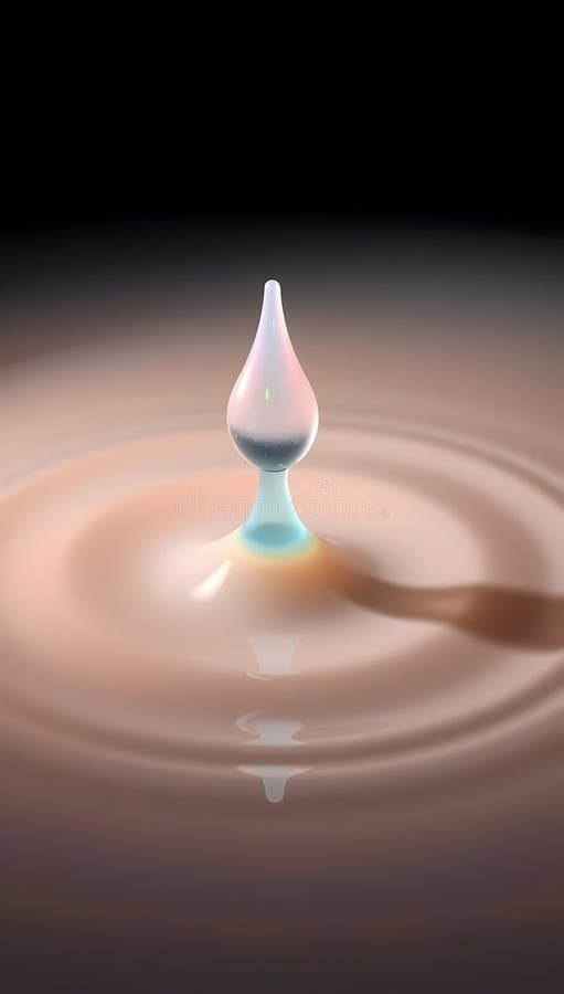 Opaline Droplet Bursts into a Soft, Milky Elixir. Stock Illustration ...
