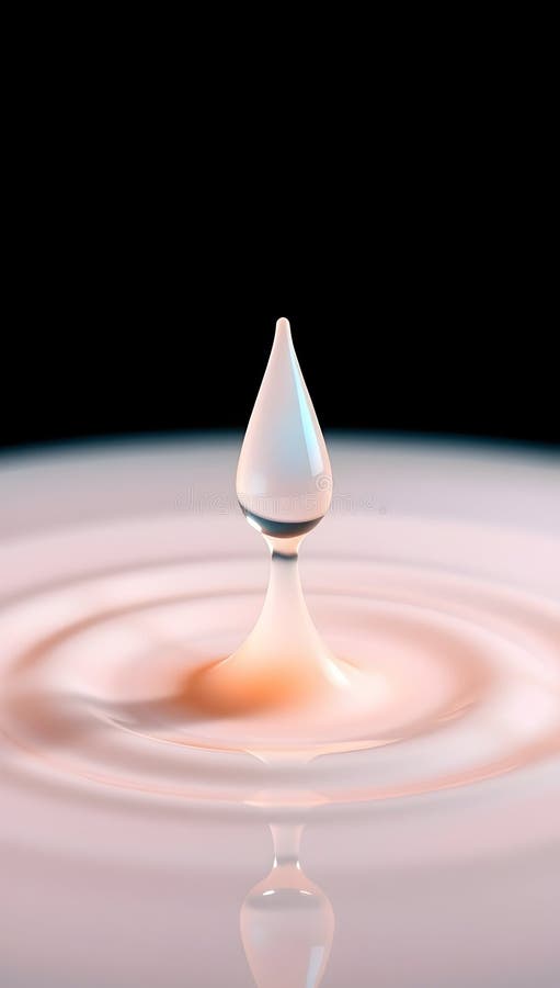 Opaline Droplet Bursts into a Soft, Milky Elixir. Stock Illustration ...