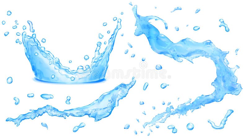 Opaque Water Splashes, Water Drops Stock Vector - Illustration of ...