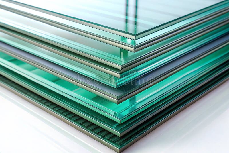 Opaque Window Glass Sheet Stacked Stock Illustration - Illustration of ...