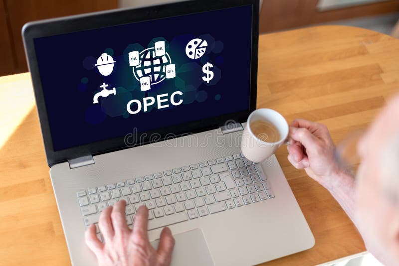 Opec concept on a laptop stock image. Image of business - 269389681