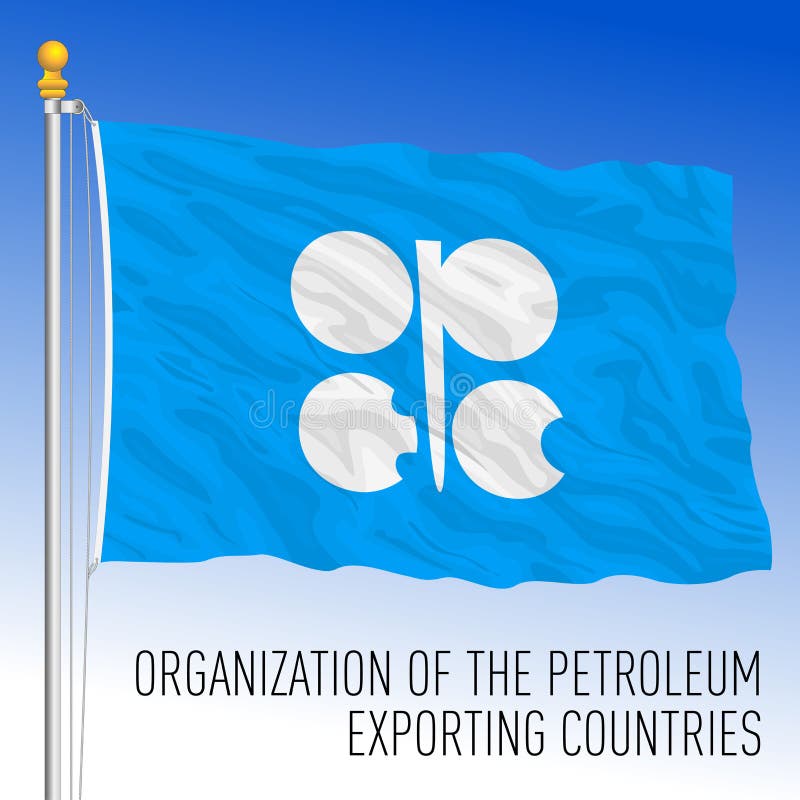 OPEC flag with a big hole stock illustration. Illustration of burn ...