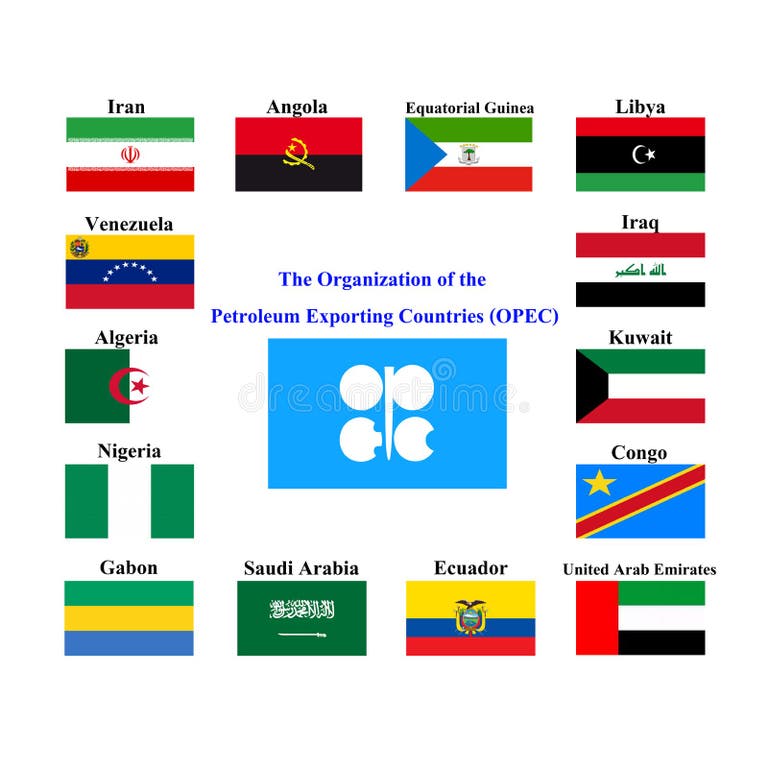 OPEC member countries stock illustration. Illustration of iraq - 166247685