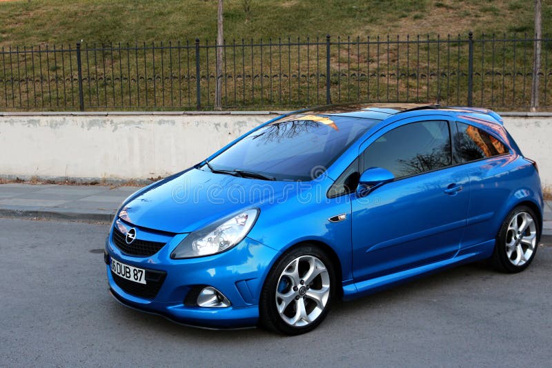 Opel OPC Blue editorial photo. Image of twin, astra - 135061046