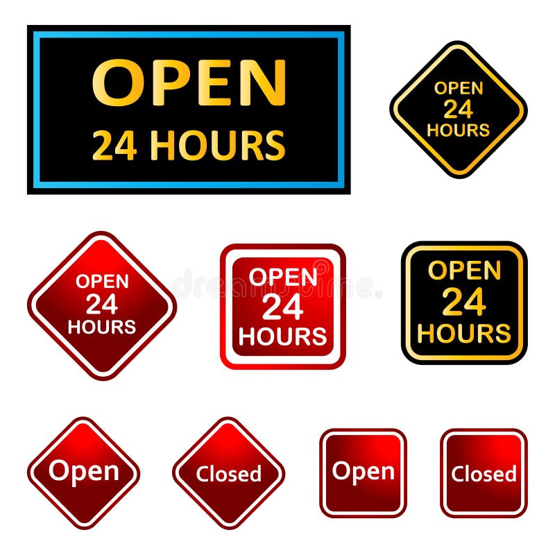 Opening Hours Sign EPS stock vector. Illustration of graphic - 15734378