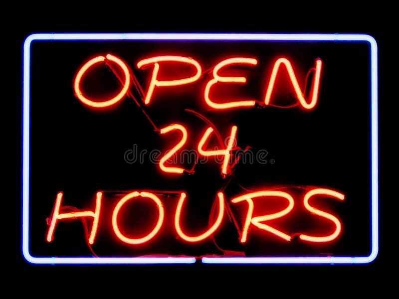 24 Uur Open stock afbeelding. Image of open, zaken, koffie - 4928809