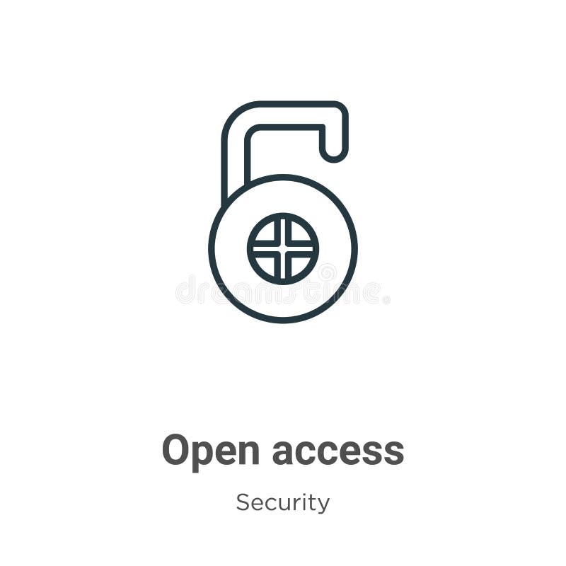Open Access Outline Vector Icon. Thin Line Black Open Access Icon, Flat ...