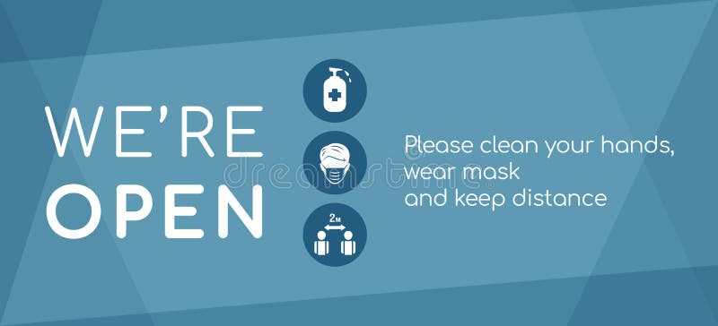 We are Open Again after Coronavirus Outbreak Vector Flat Banner ...