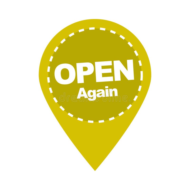 Open Again Location Pointer Sticker Design Flat Icon Stock Vector ...
