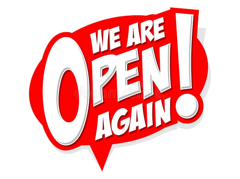 We are open sticker stock vector. Illustration of object - 260803580