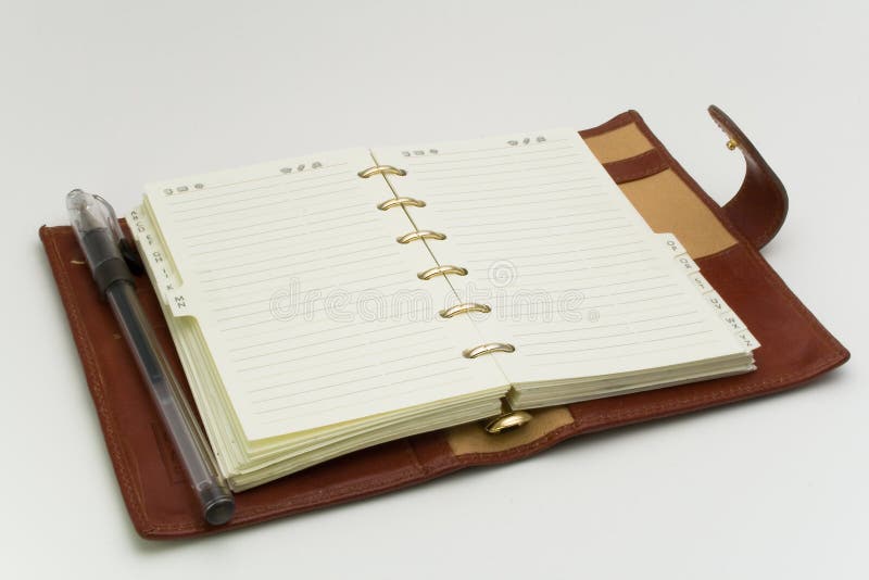Lege agenda en pen stock afbeelding. Image of organisator - 11937249