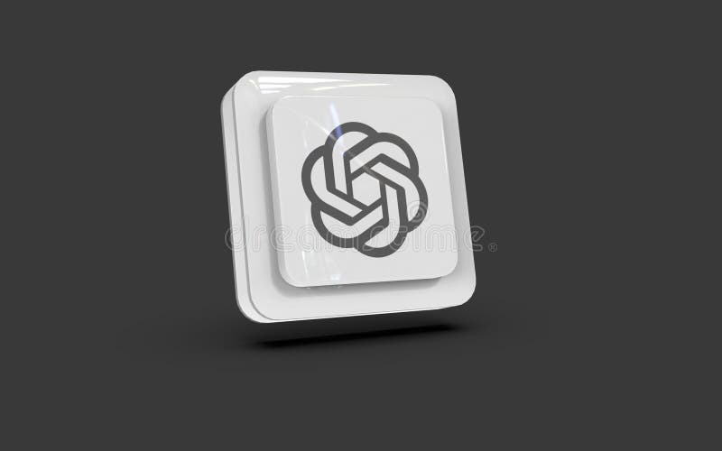 Open Ai Chat Gpt App Button Rendering, Logo for Marketing Design Stock ...