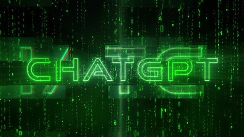 Open AI ChatGPT Artificial Intelligence Chatbot Neon Green Text Effect ...
