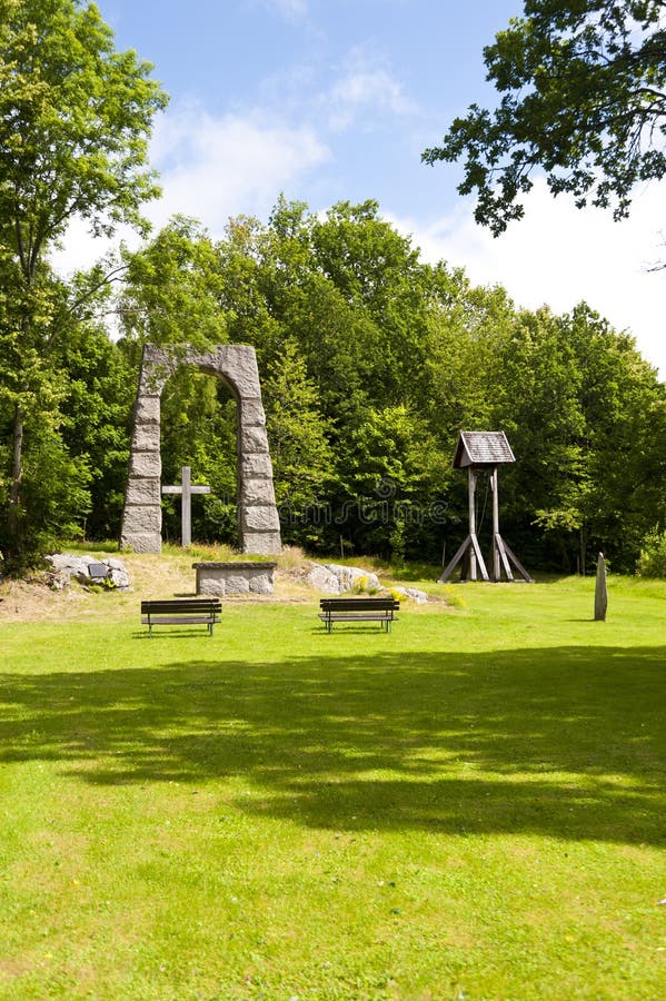 Open Air Church stock photo. Image of bell, trees, sacred - 39742080