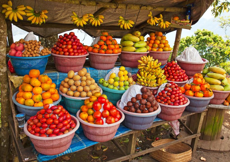 Open air fruit market stock photo. Image of bali, mangosteen - 21298058