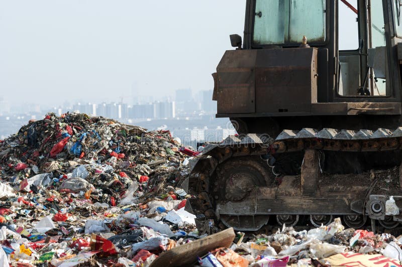 The Open-air Garbage Disposal Station Stock Image - Image of industry ...